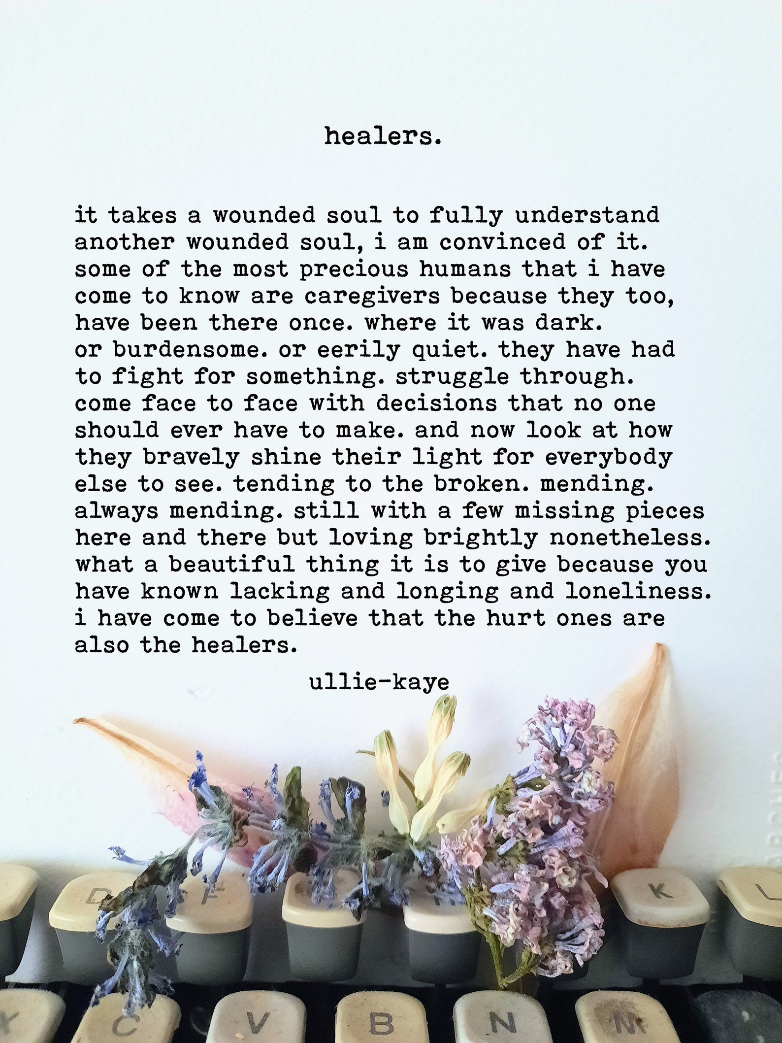 Healers 5 X 7 Poetry Card - Etsy Canada