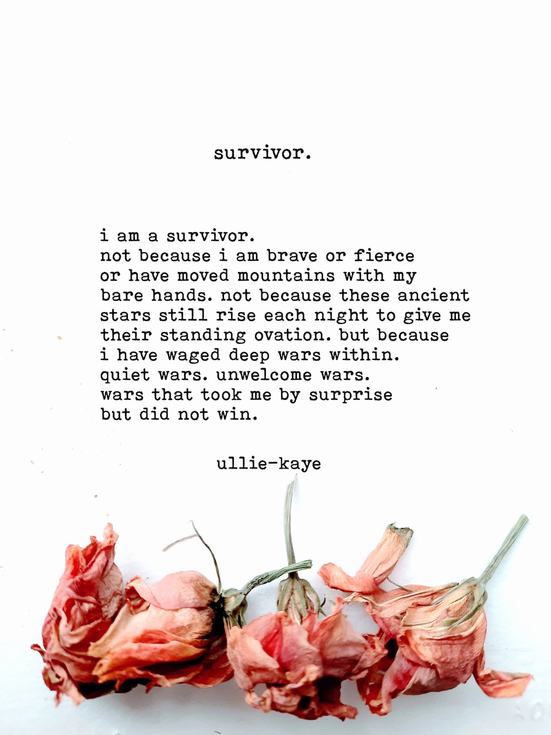 Survivor ~ 5" X 7" Poetry Card - Etsy
