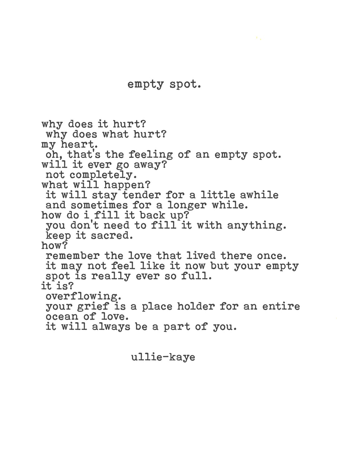 Empty Spot 5 X 7 Poetry Card - Etsy