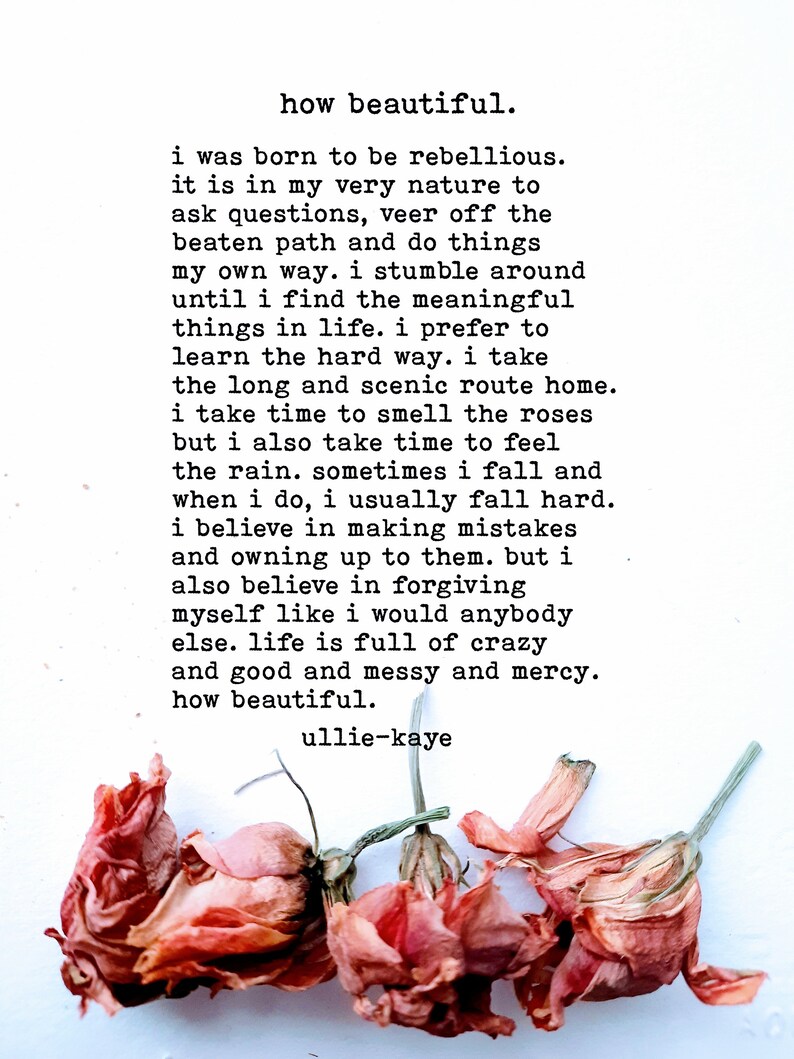 How Beautiful 5 X 7 Poetry Card - Etsy