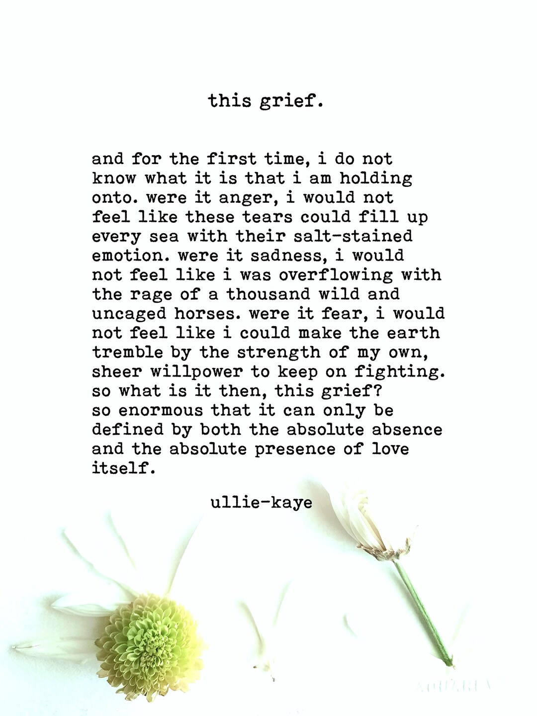 This Grief ~ 5" X 7" Poetry Card - Etsy