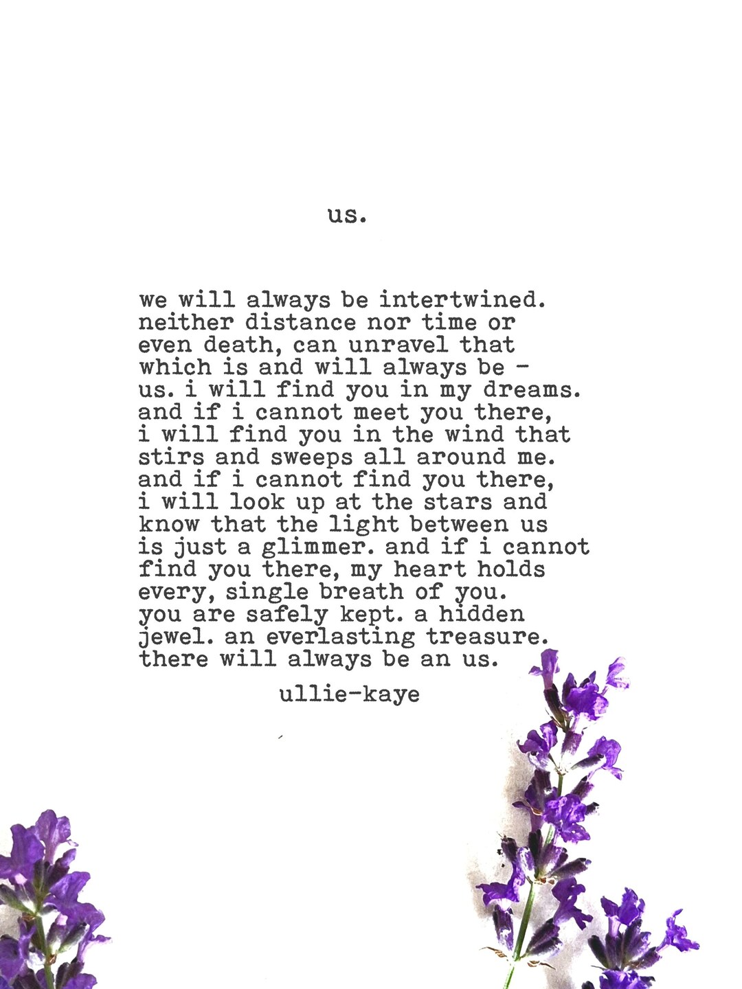 Us ~ 5" X 7" Poetry Card - Etsy