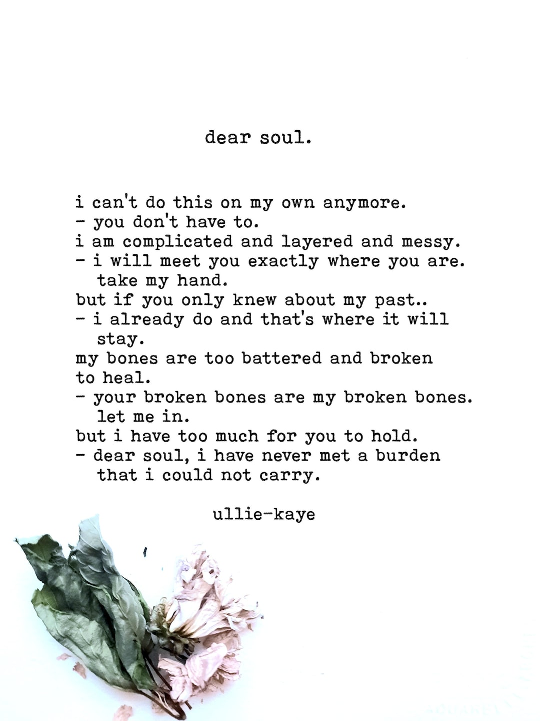 Dear Soul 5 X 7 Poetry Card - Etsy