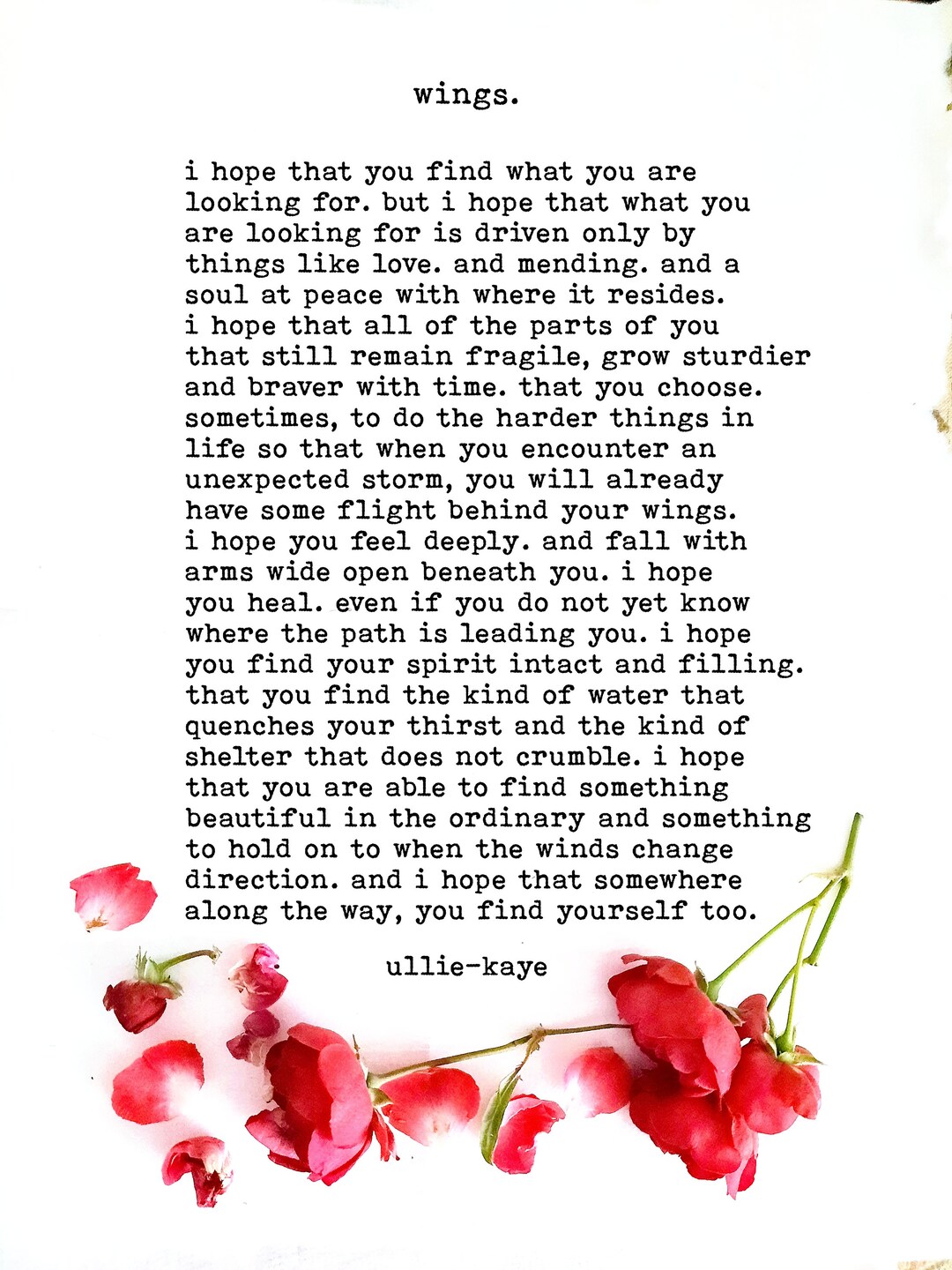 Wings ~ 5" X 7" Poetry Card - Etsy