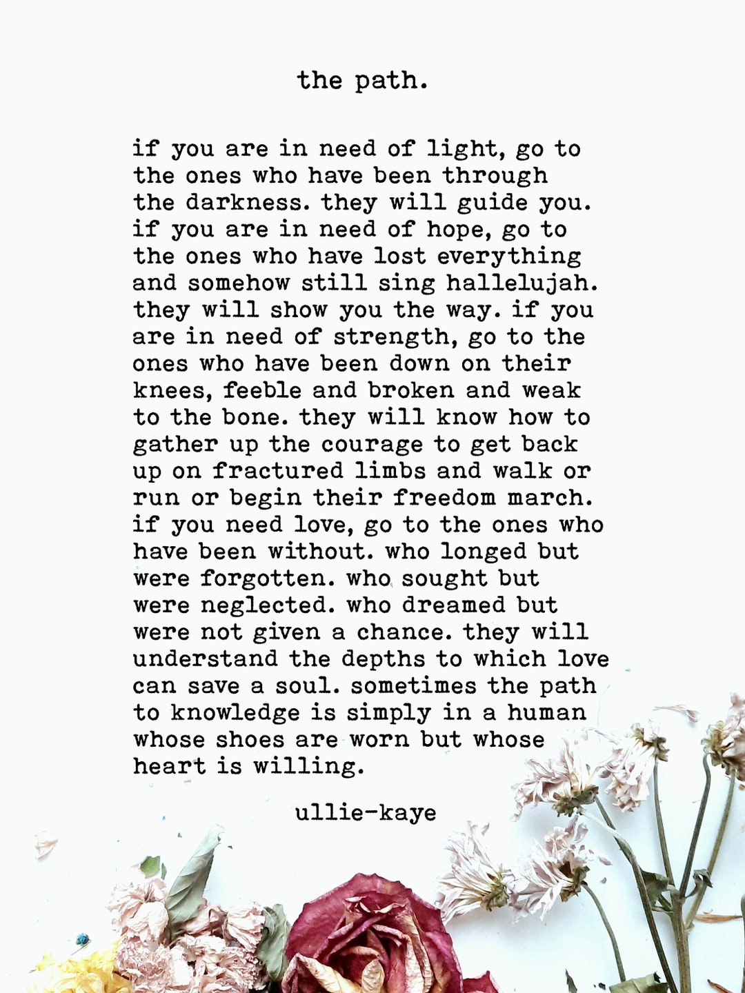 The Path 5 X 7 Poetry Card - Etsy