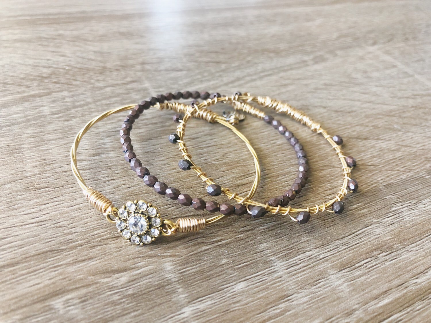 Bohemian Bracelet / Guitar String Jewelry / Stackable Bracelets Set ...