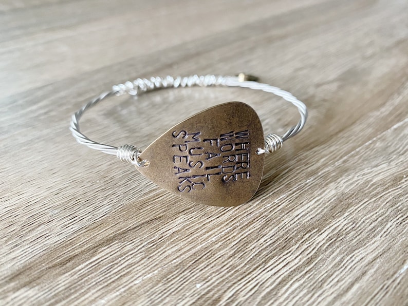 Custom Guitar Pick Bracelet: Repurposed String Jewelry, Nashville Gift ...