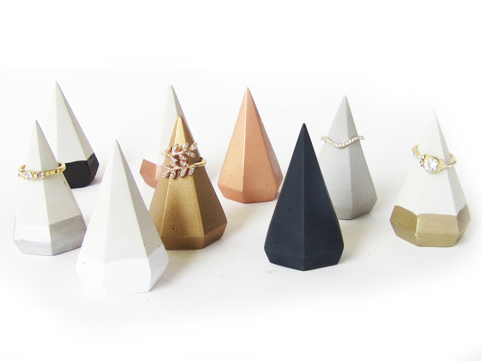 Concrete Ring Cone Ring Holder Geometric Ring Cone Ring - Etsy