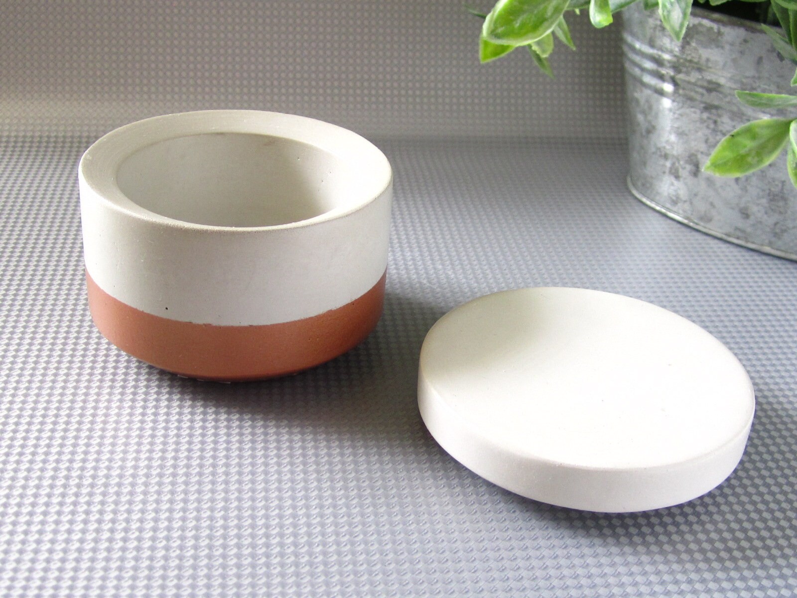 Salt Cellar With Lid / Rose Gold Tipped / Salt Container / - Etsy
