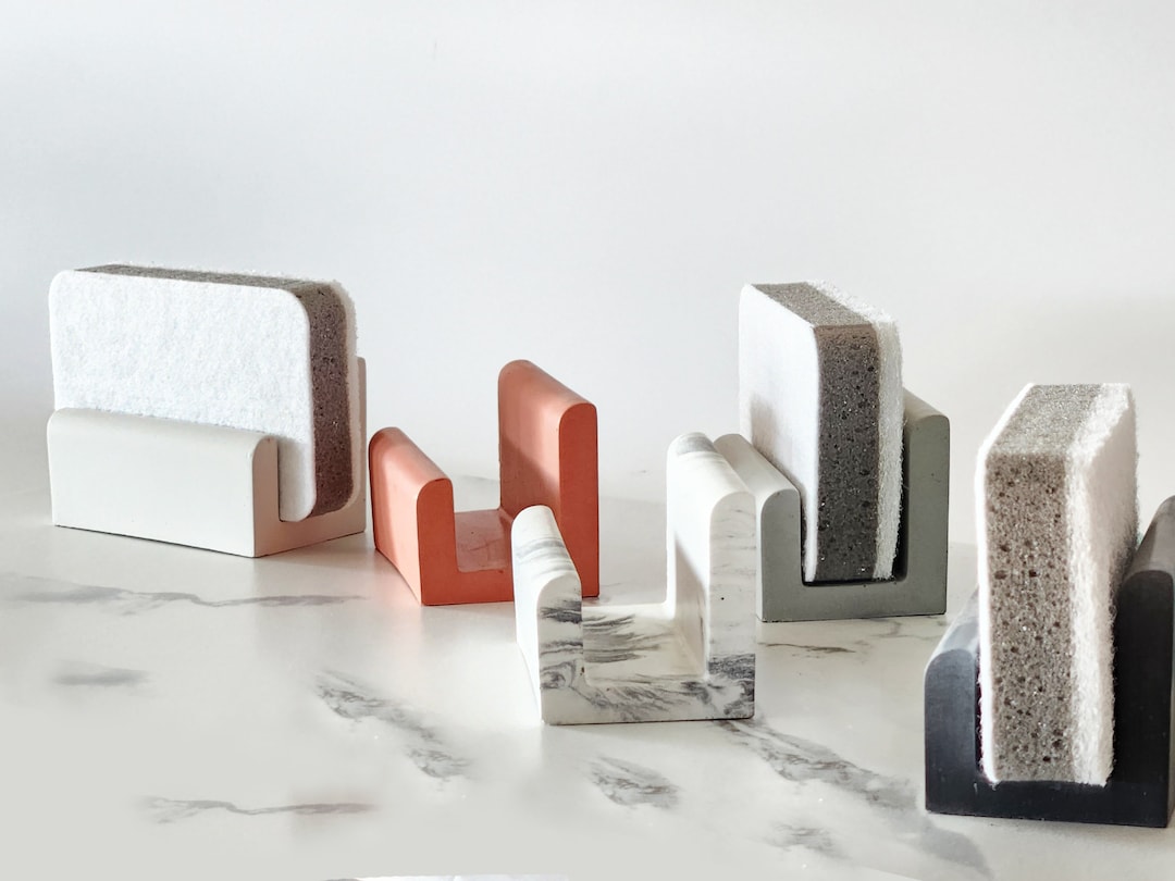 Sponge Holder, Concrete Sponge Dryer, Kitchen Accessories, Minimalist ...