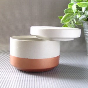 Salt Cellar With Lid / Rose Gold Tipped / Salt Container / Salt Box ...