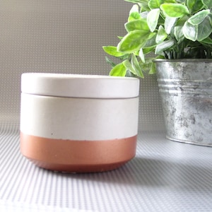Salt Cellar With Lid / Rose Gold Tipped / Salt Container / Salt Box ...