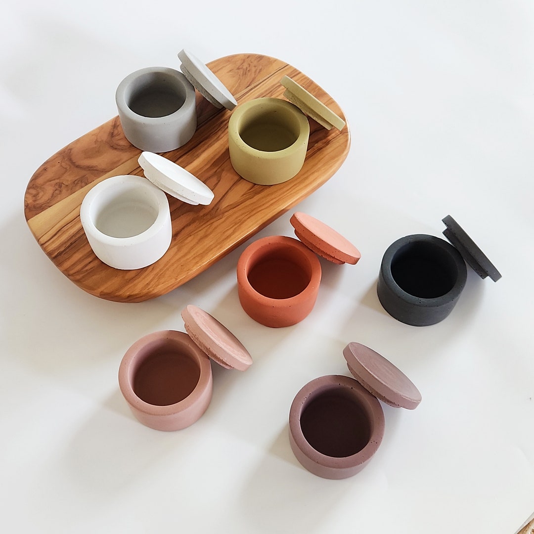 Salt Cellar, Pinch Pot, Salt Pig, Pinch Bowl, Concrete Salt and Pepper ...