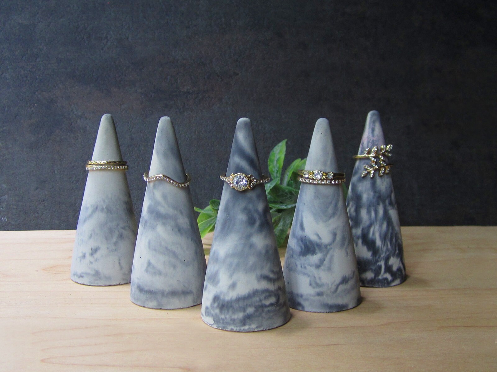 Concrete Ring Cone Ring Holder Marbled Concrete Cone Ring | Etsy