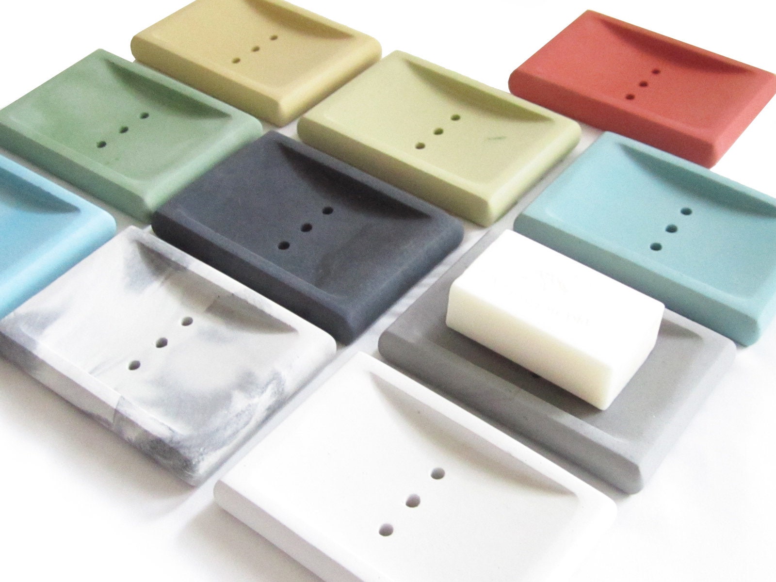 Concrete Soap Dish Draining Soap Holder Cement Modern Soap | Etsy