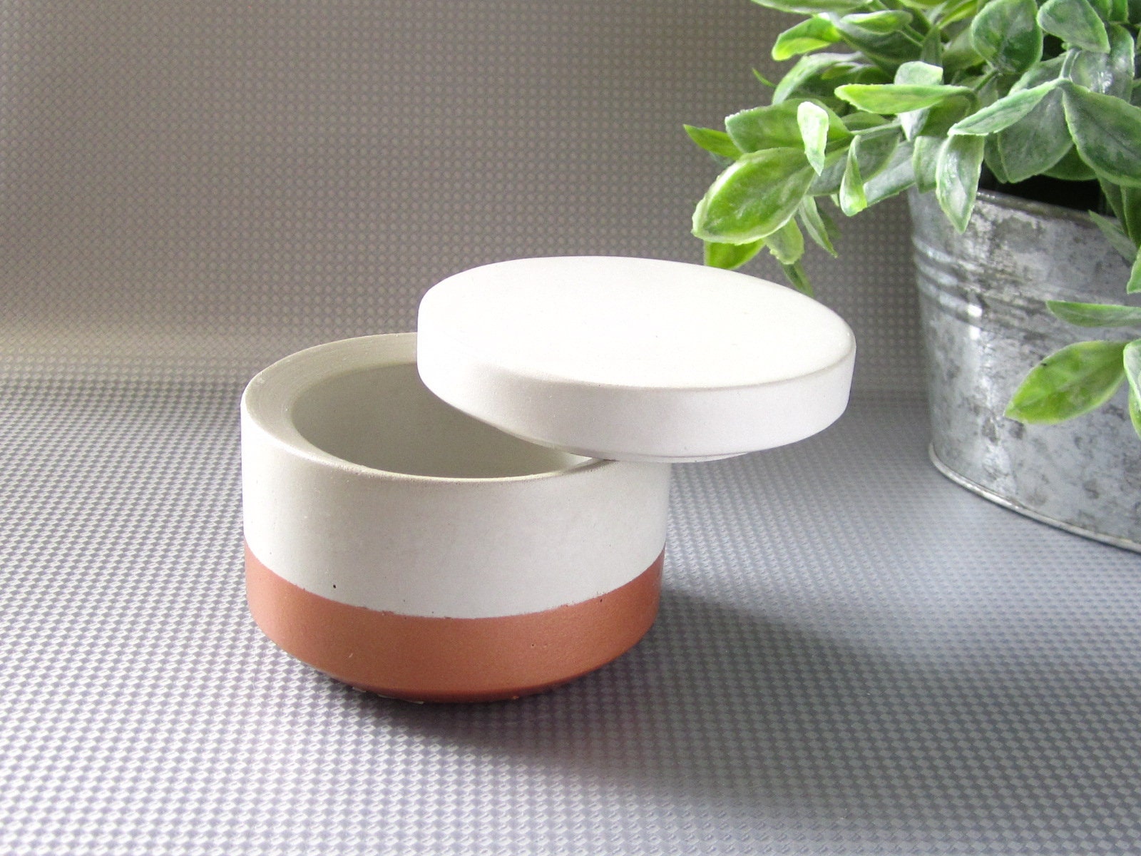 Salt Cellar With Lid / Rose Gold Tipped / Salt Container / - Etsy