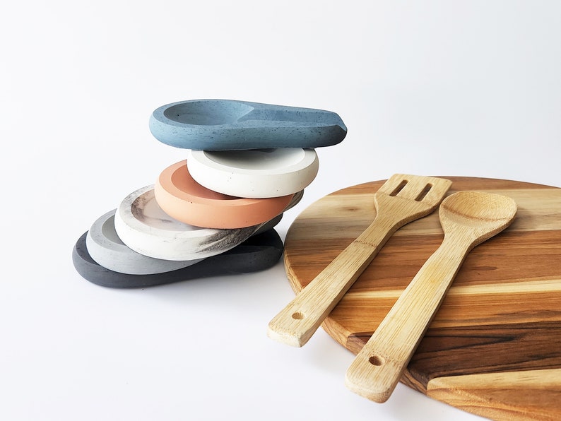 Spoon Rest Spoon Holder Spoon Dish Concrete Spoon Rest - Etsy