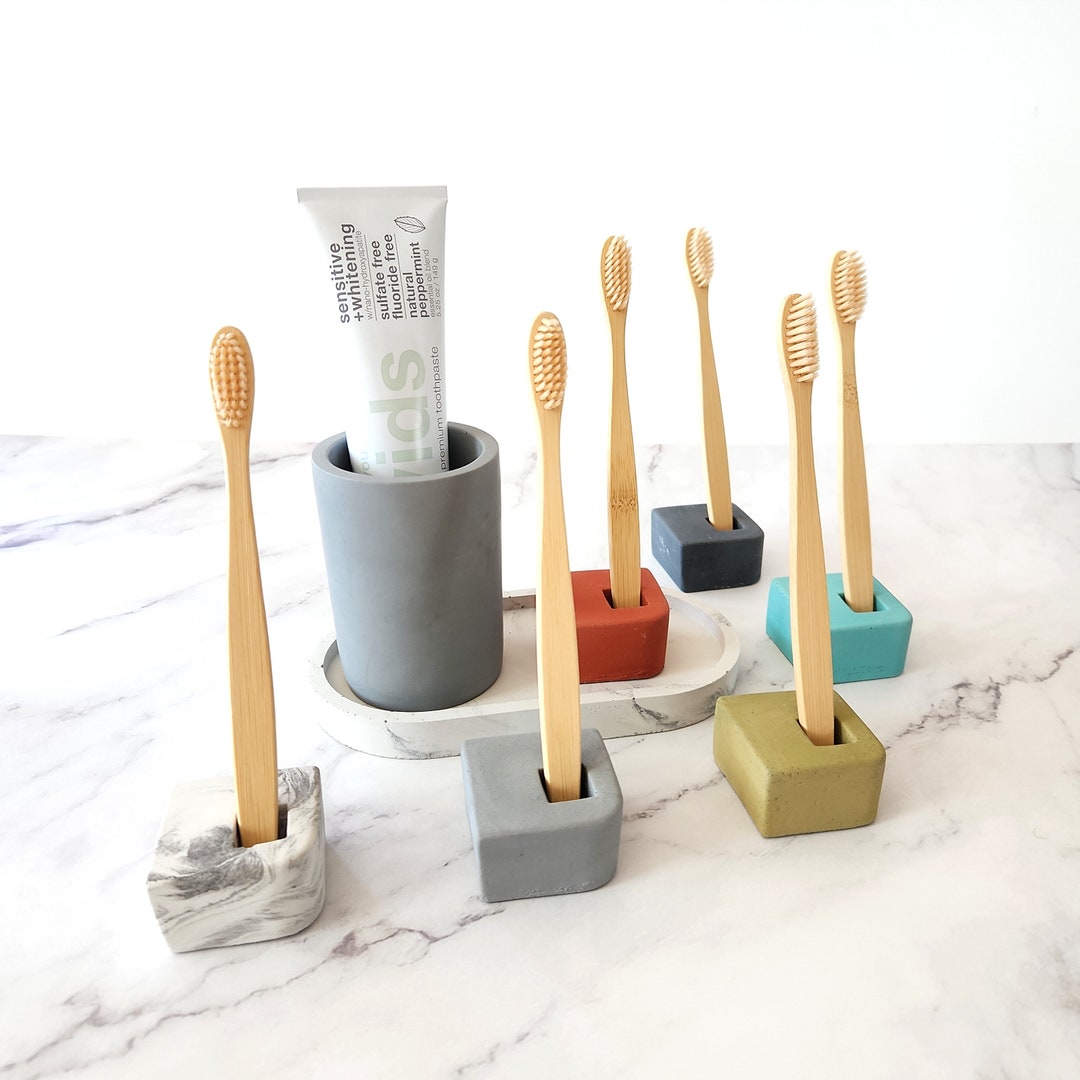 Toothbrush Holder, Toothbrush Stand, Concrete Toothbrush Holder, Modern ...