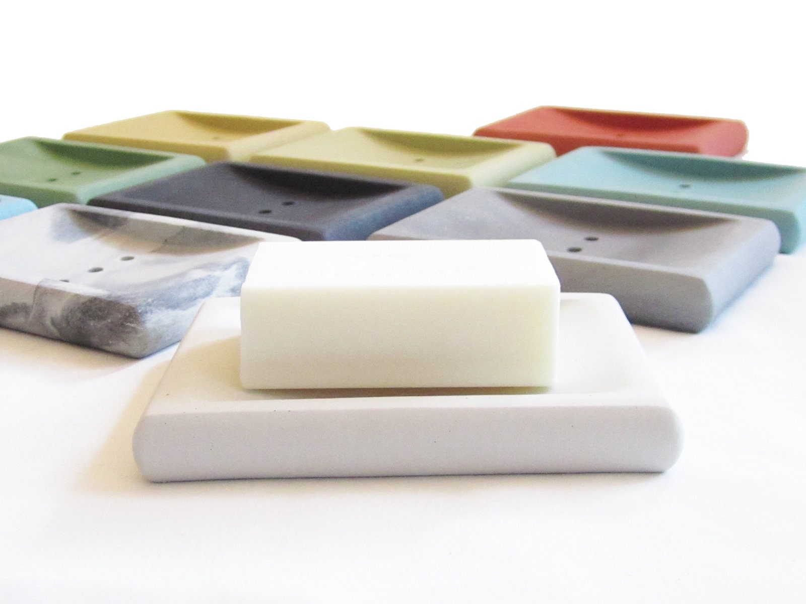 Concrete Soap Dish Draining Soap Holder Cement Modern Soap | Etsy