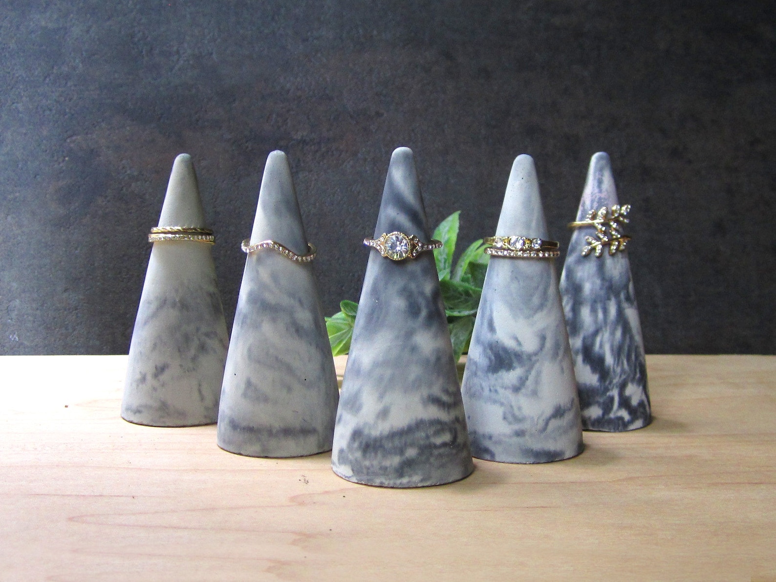 Concrete Ring Cone Ring Holder Marbled Concrete Cone Ring - Etsy
