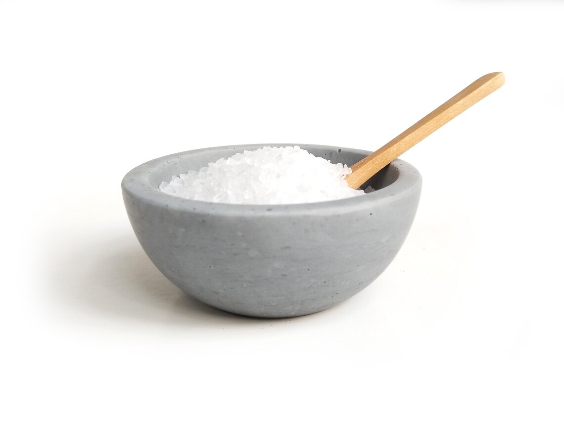 Salt Bowl With Spoon Modern Minimalist Salt Dish - Etsy