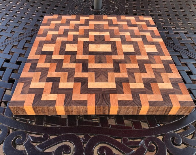 Cherry, Maple and Walnut End Grain Cutting Board - Etsy