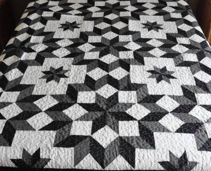 Carpenter Star-in-star Queen Quilt Pattern - Etsy Canada