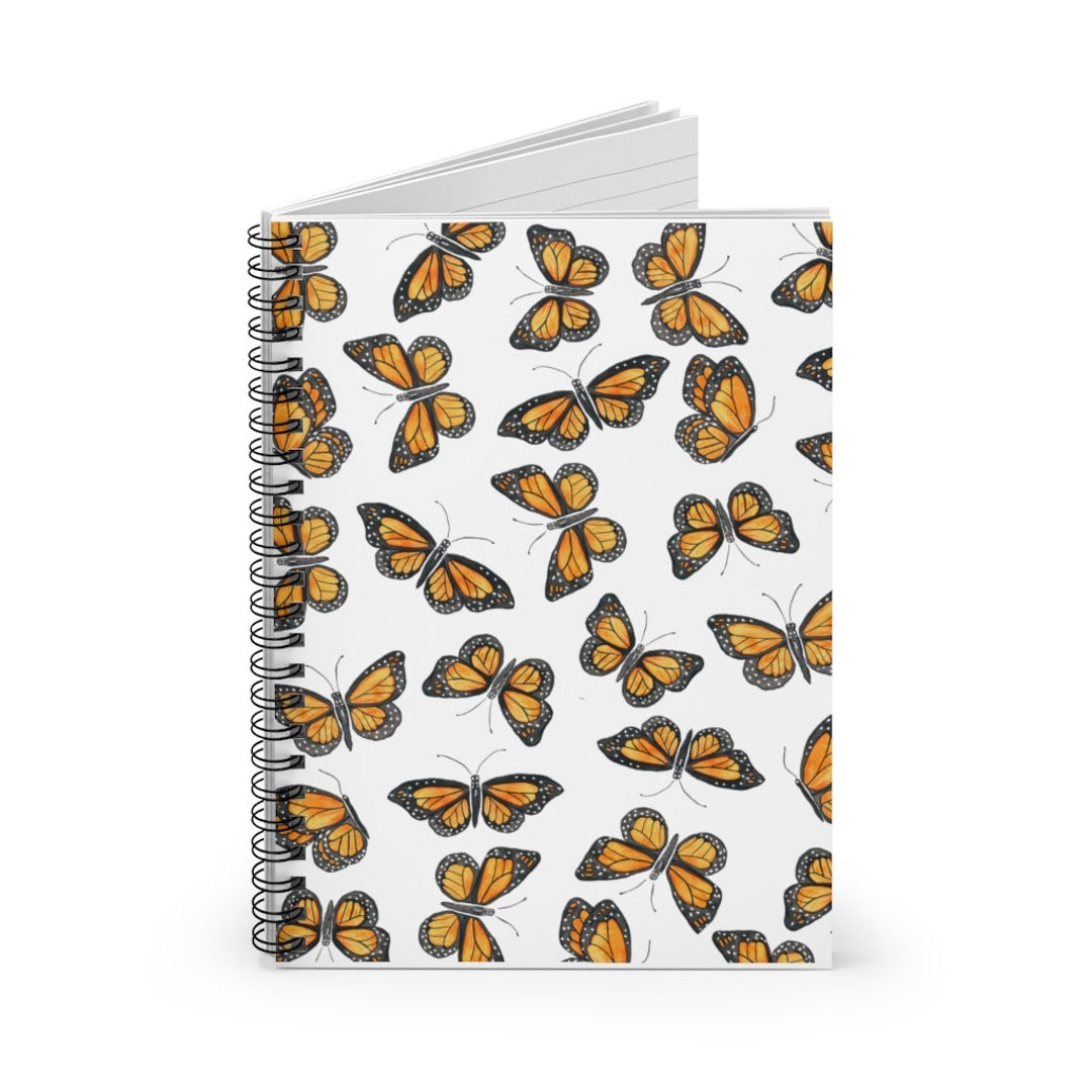 Monarch Butterflies Watercolor Lined Notebook | Nature Inspired Spiral ...