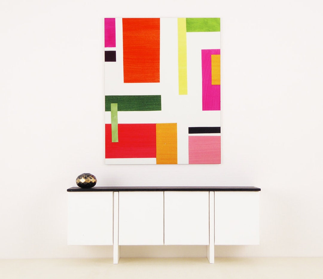 Abstract Mini Art Prints, 1:12 Scale Art, Mini Abstract Art, Modern ...