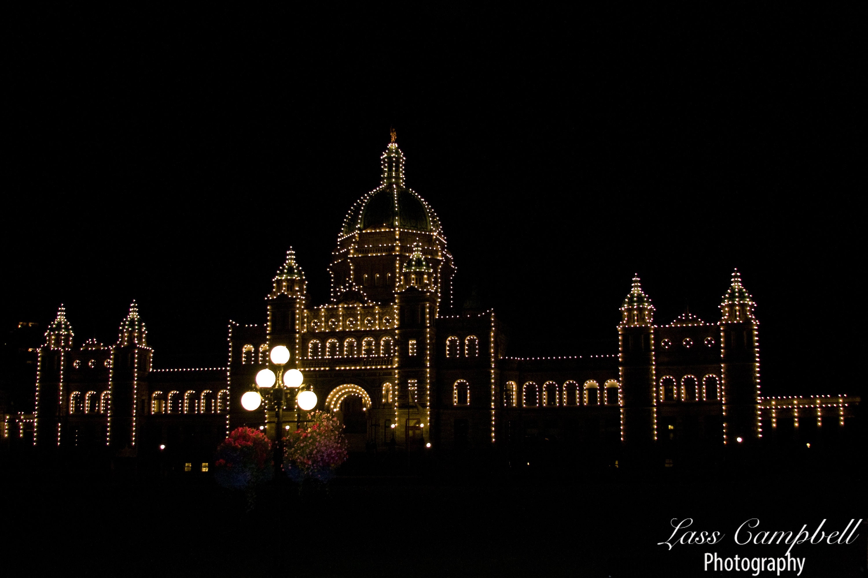 Victoria Parliament Building Lights at Night, British Columbia ...