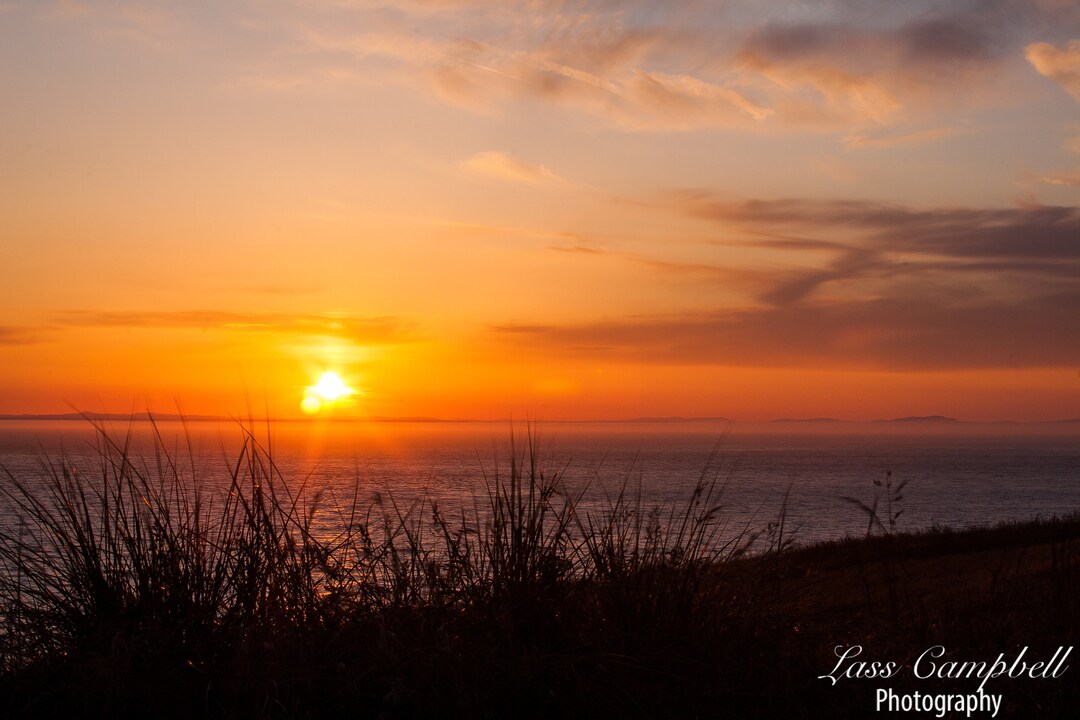 Sunset, Fort Ebey State Park, Strait of Juan De Fuca, Washington ...