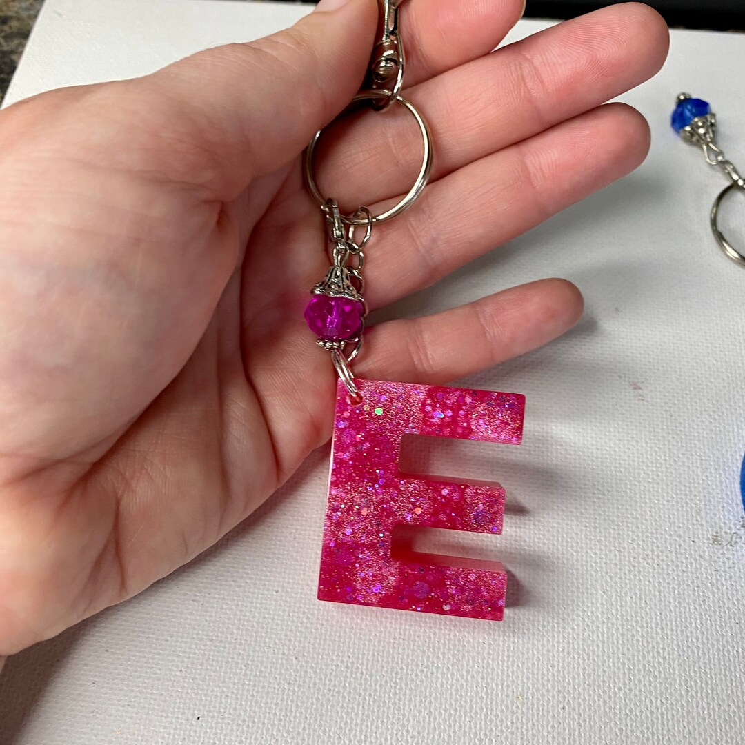 Small Letter E Keychains Custom Resin Gifts for Under 10 - Etsy