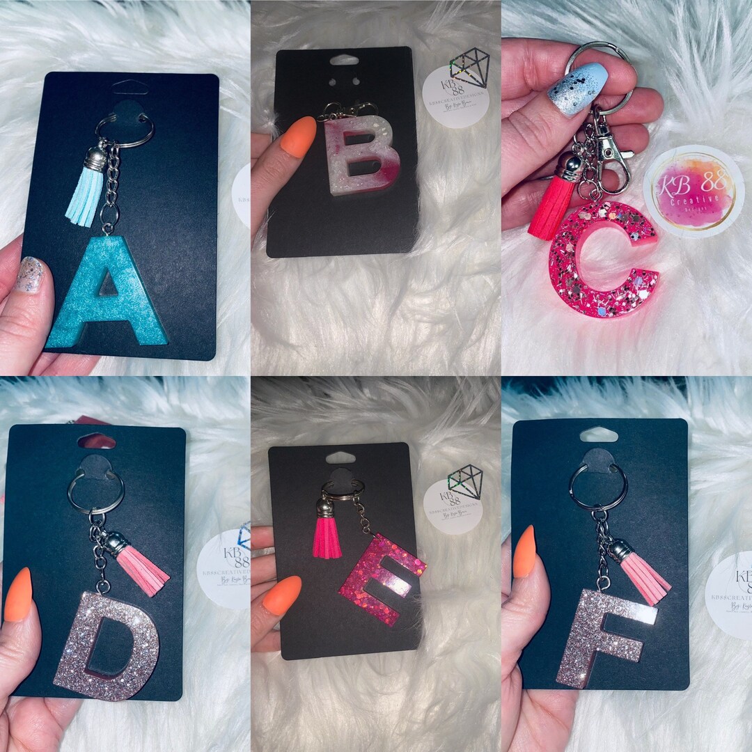 Small Personalized Alphabet Letter Keychains A-Z School - Etsy
