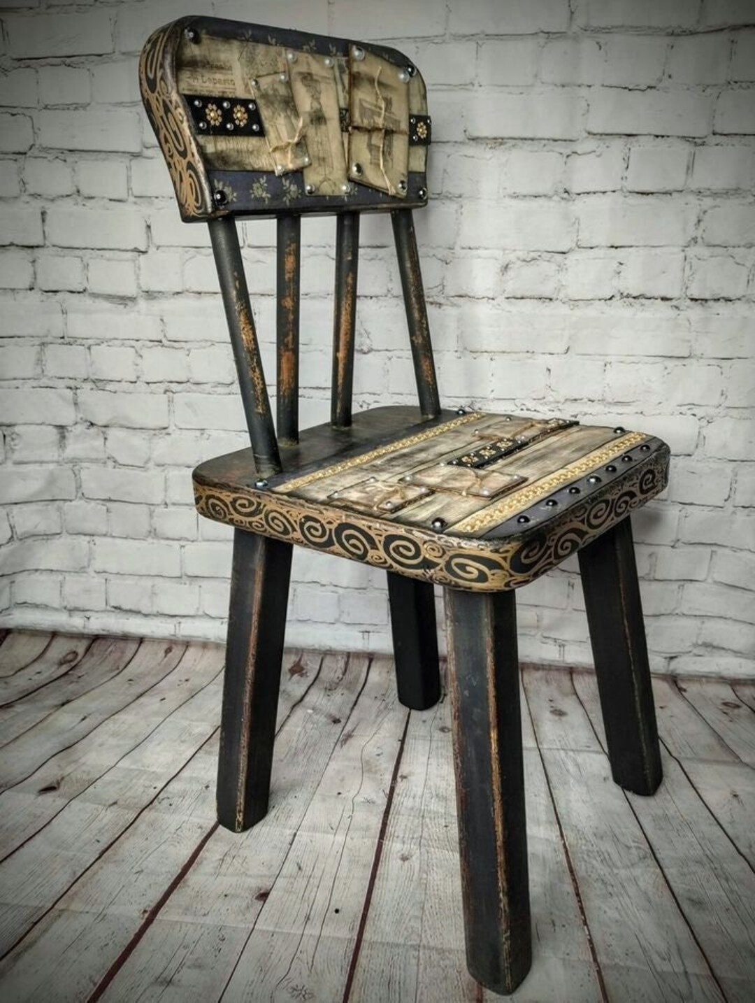 Ladder Back Vintage Upright Chair Chile Restored Theodosia 19th Century ...