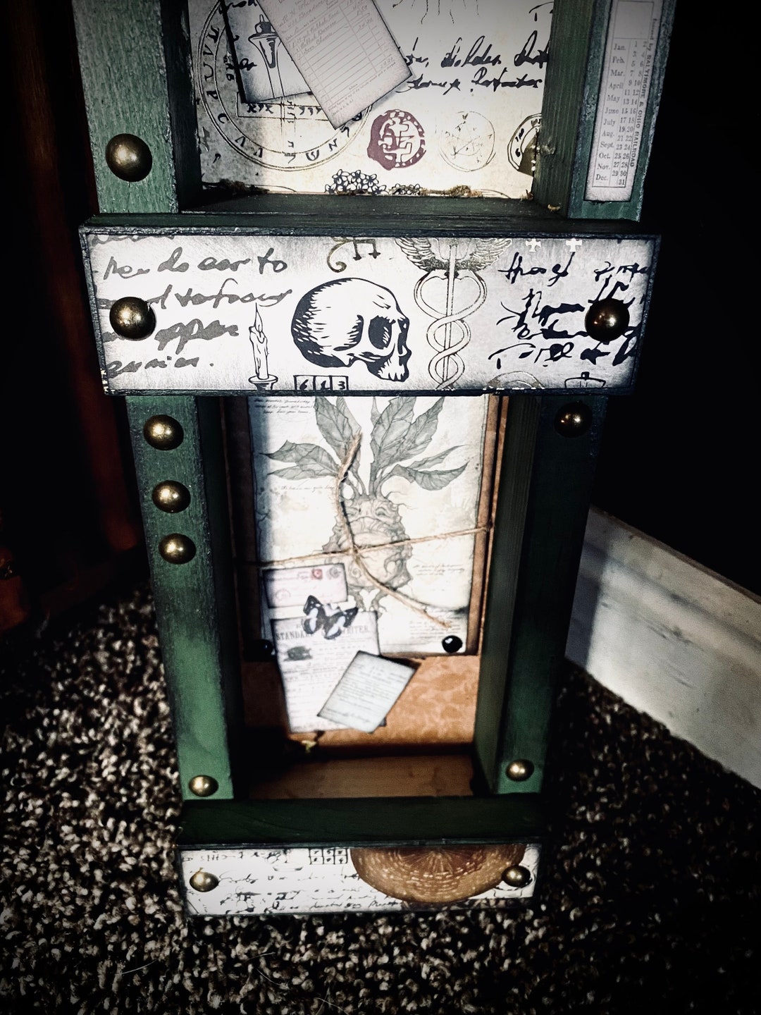 Whimsical Tall Skinny Spice Potion Trinket Rack Botanical Green Witch ...