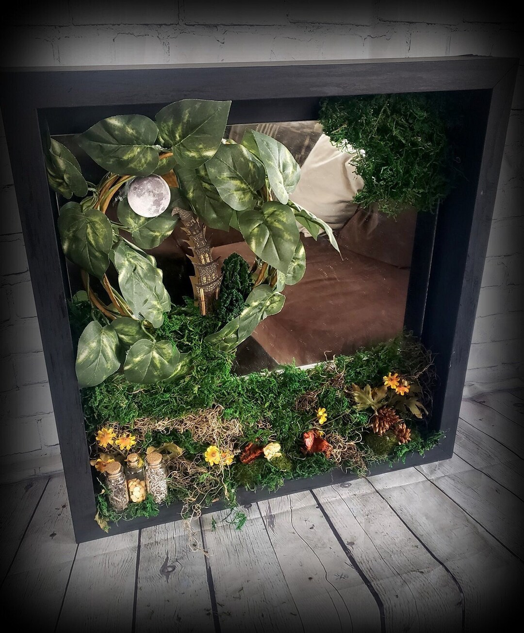 Mirror Shadow Box Cottage Green Potions Forest Cottage House Realistic ...
