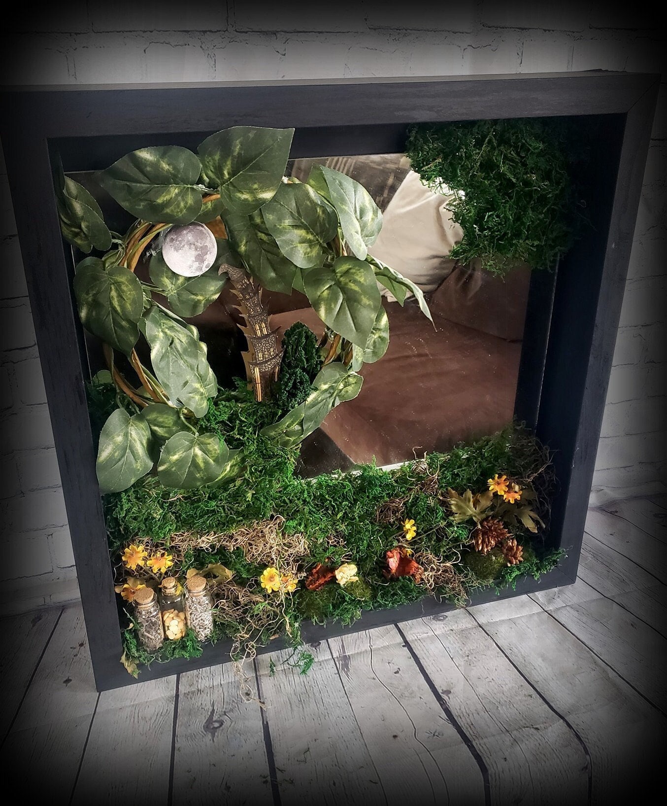 Mirror Shadow Box Cottage Green Potions Forest Cottage House - Etsy