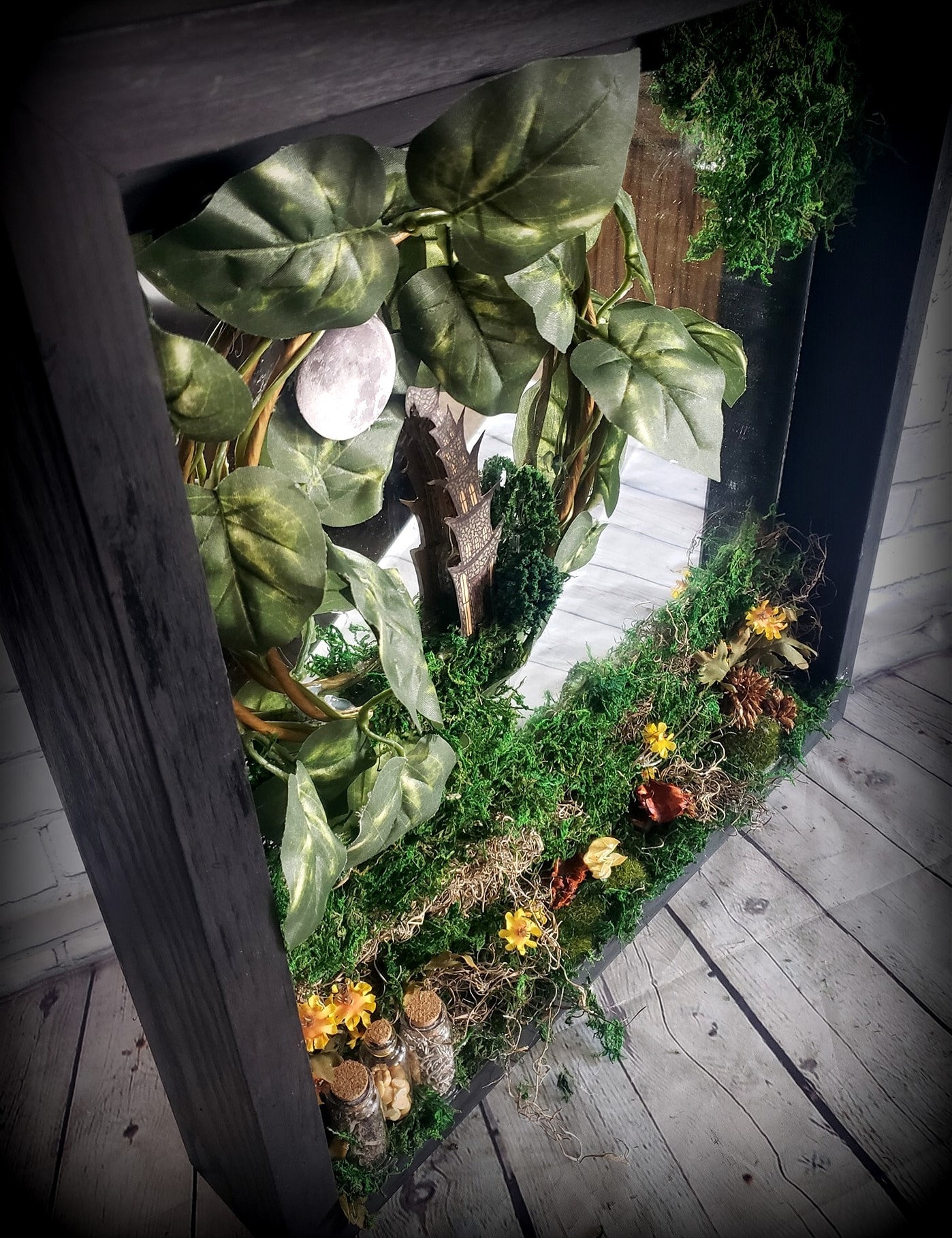 Mirror Shadow Box Cottage Green Potions Forest Cottage House - Etsy