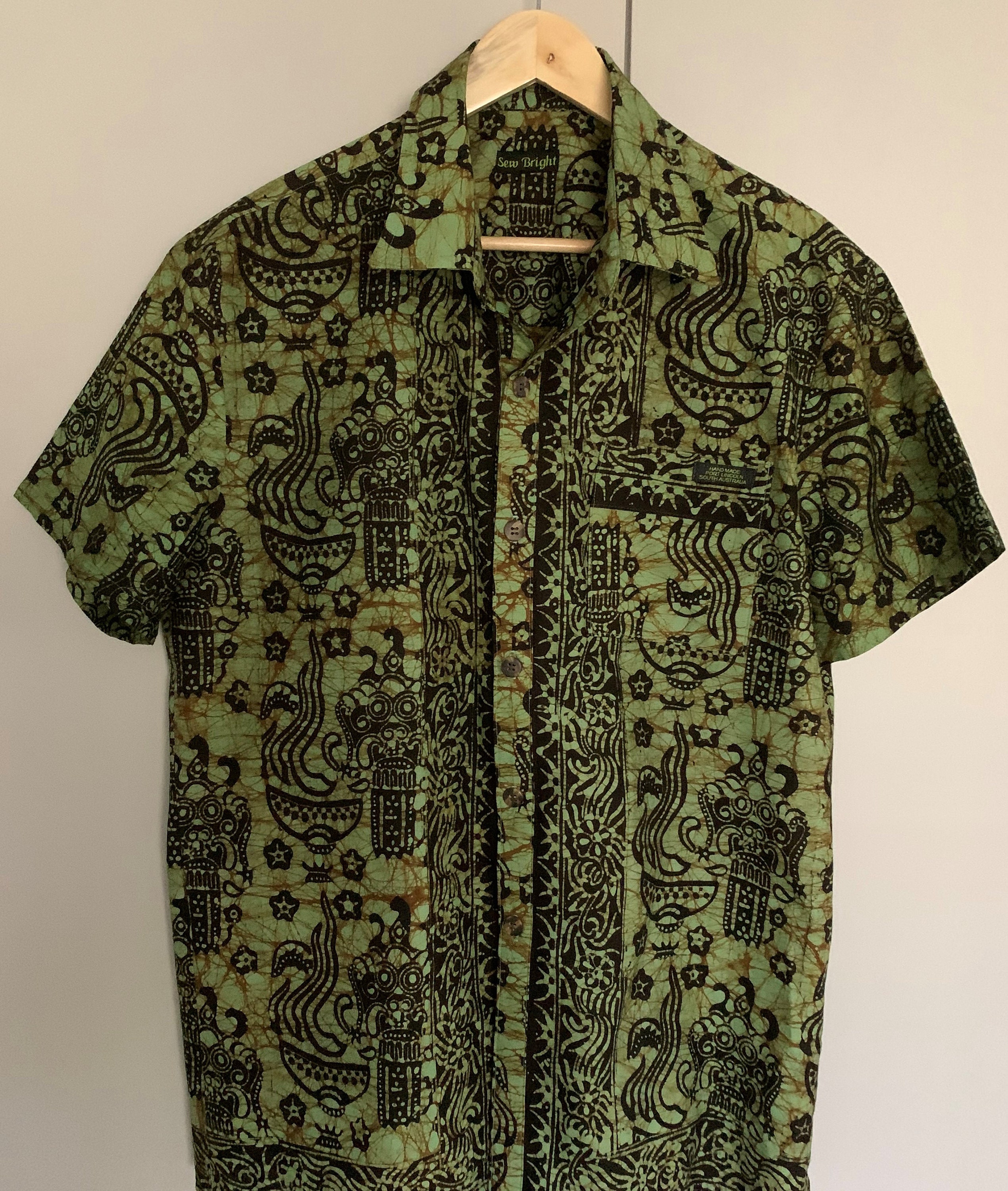 Mens Shirt Bali Print Floral With Abstract Floral Etsy