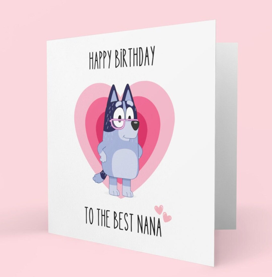 Bluey Card Bluey Birthday Grandmother Mother's Day Card for Grandma ...