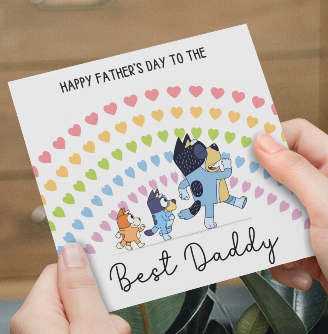 Buy Bluey Father's Day Card Bluey Card Bluey Dad Bluey Father's Day ...