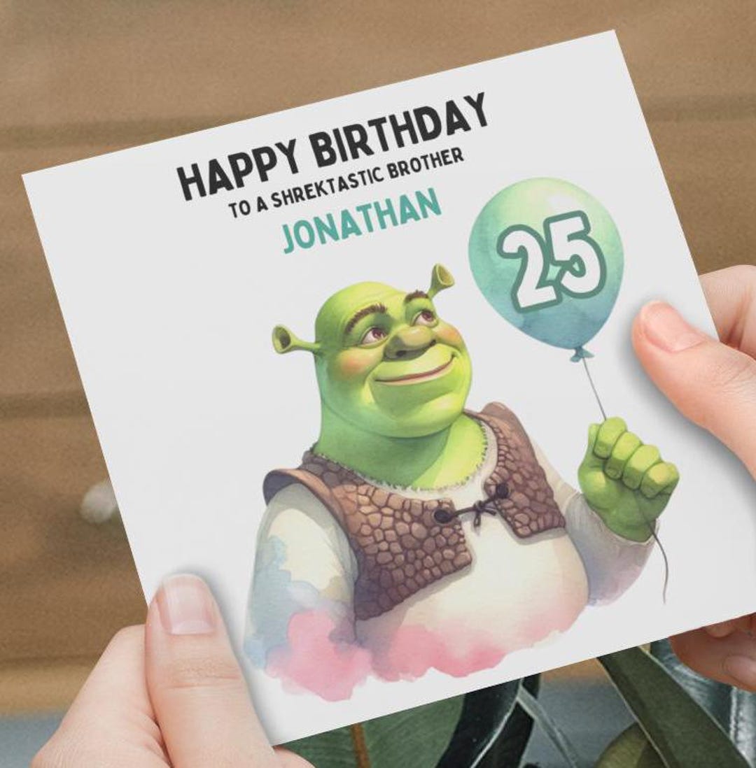 Shrek Birthday Card, Shrek Gifts, Personalised Shrek Inspired - Etsy UK
