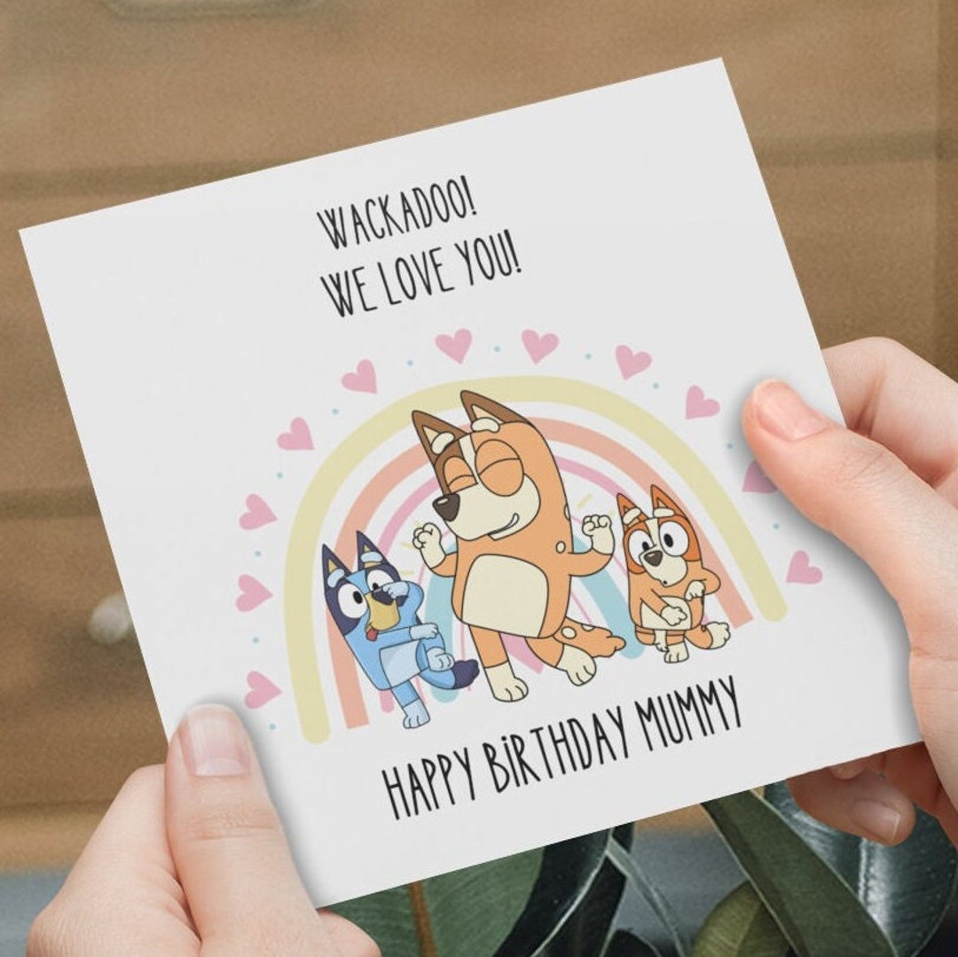 Bluey Card Bluey Happy Birthday Card Bluey Mum Mummy GRANDMA Bluey ...