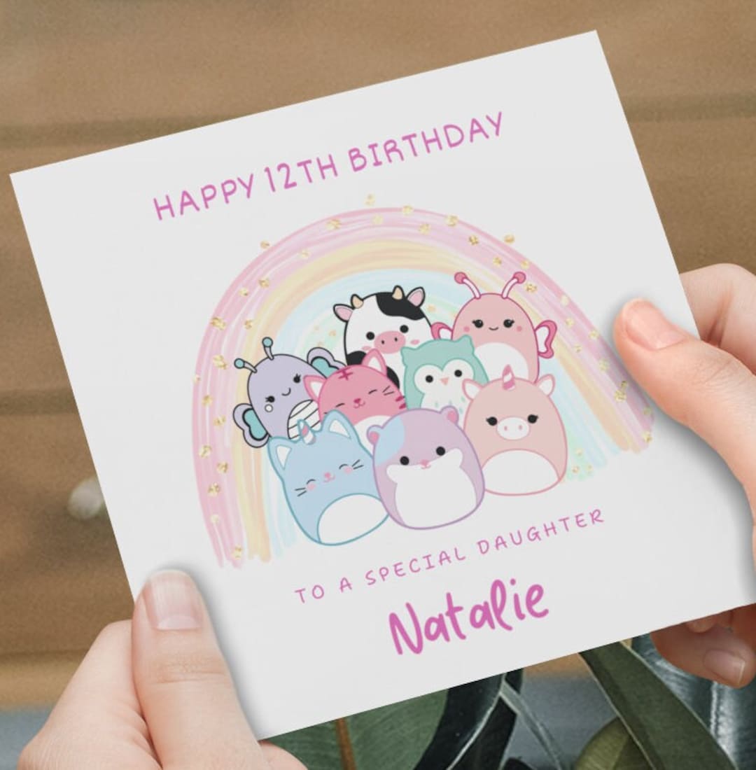 Squishmallow Birthday Card, Squishy Card, Personalised Squishmallow ...