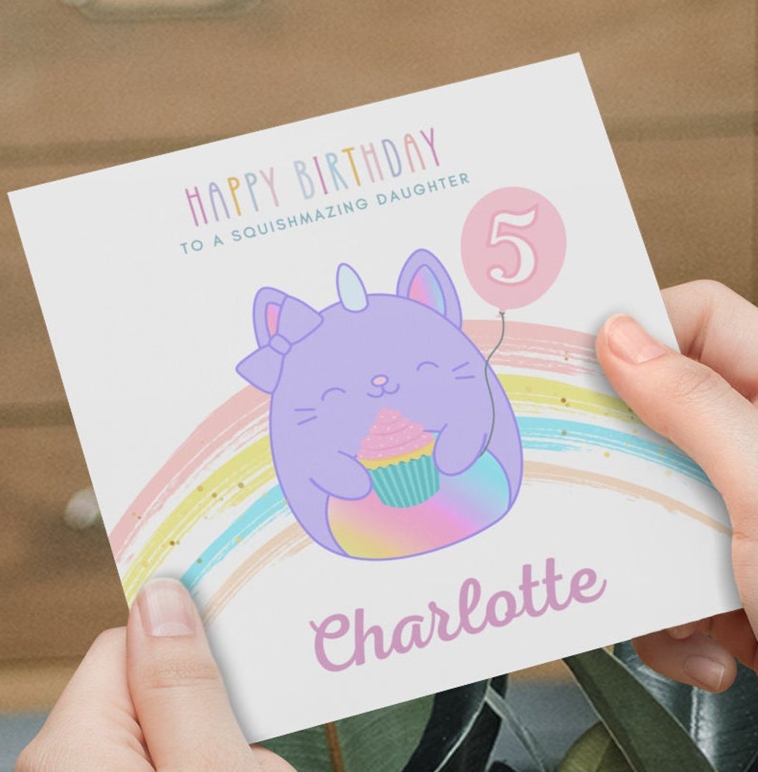 Squishmallow Birthday Card, Squishy Card, Personalised Squishmallow ...