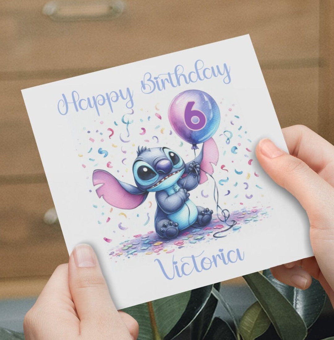Stitch Birthday Card, Personalised Stitch, Happy Birthday Card Daughter ...