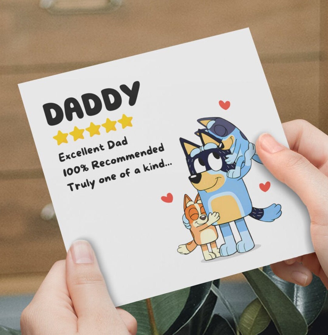 Bluey Father's Day Card Bluey Card Bluey Dad 5 Star Review Dad Bluey ...