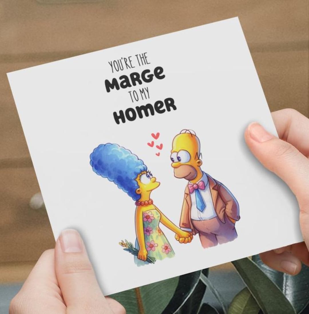 Marge and Homer Simpson, Simpsons Funny Valentine’s Day Card, Funny ...