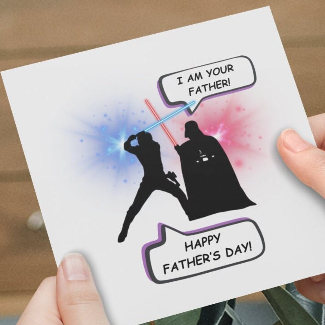 Star Wars Father's Day Card Darth Vader Luke Dad Boyfriend Husband Star ...
