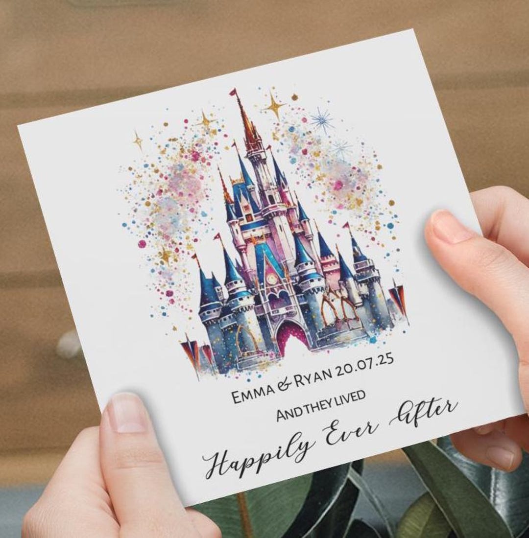 Wedding Disney Castle Card - Greeting Card - Happy Anniversary - Disney ...